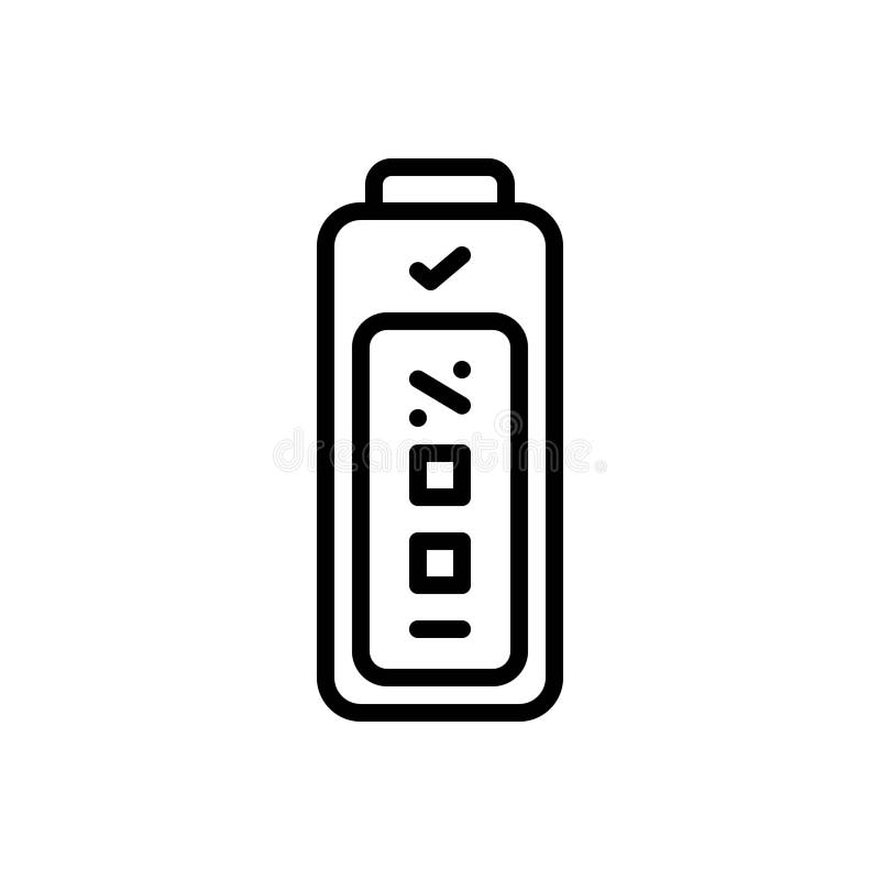 Black Line Icon for Full Charging, Full and Power Stock Vector ...