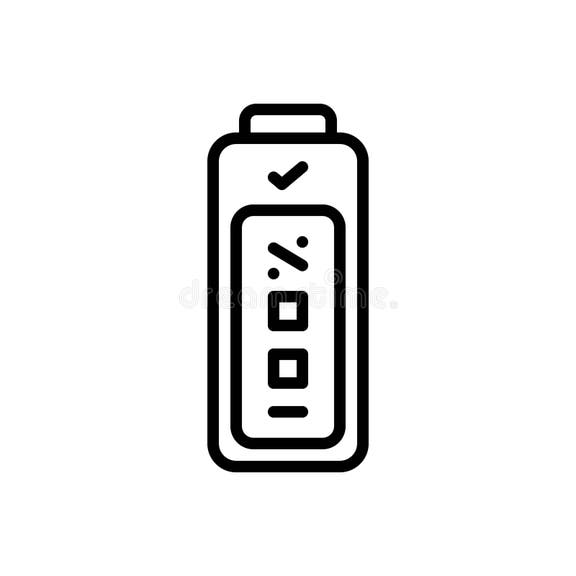 Black Line Icon for Full Charging, Full and Power Stock Vector ...