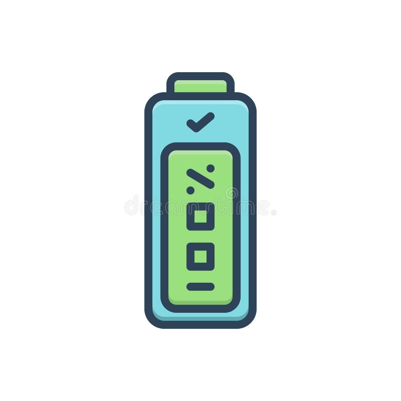 Color Illustration Icon for Full Charging, Full and Power Stock ...