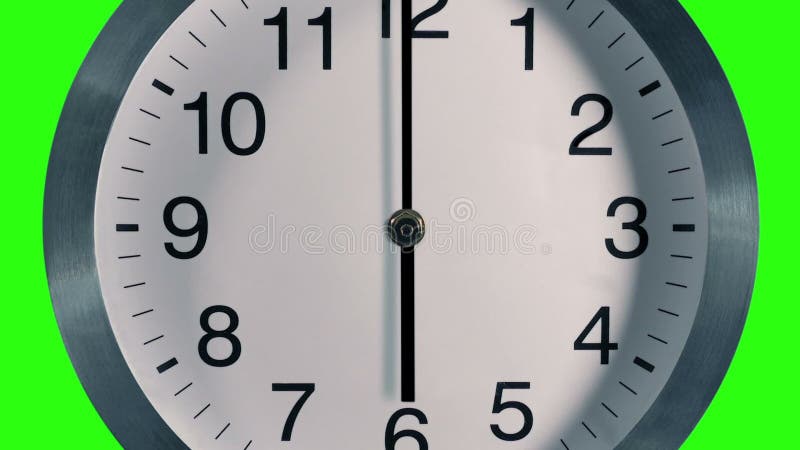 Clock Full Cycle Greenscreen Loop Stock Video - Video of greenscreen ...