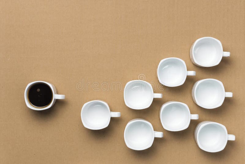 Full Coffee Cup Followed by Empty Cups Stock Image - Image of leader ...