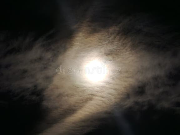 Full Cold Moon! December Full Moon in Clouds! Stock Photo - Image of ...