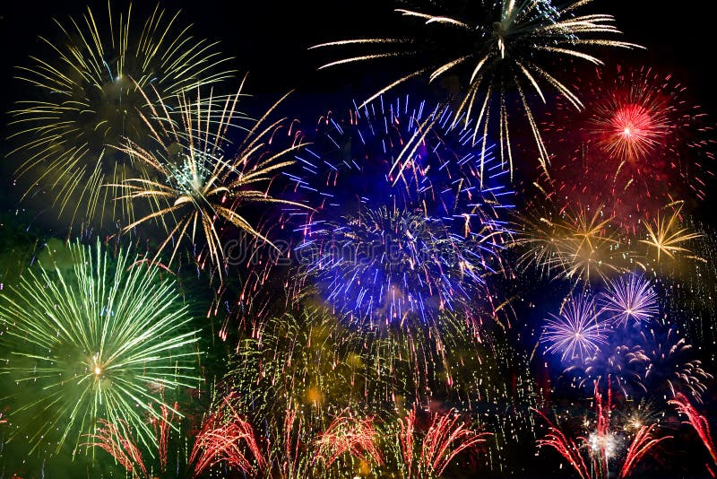 Full Color Fireworks stock photo. Image of celebration - 6902486