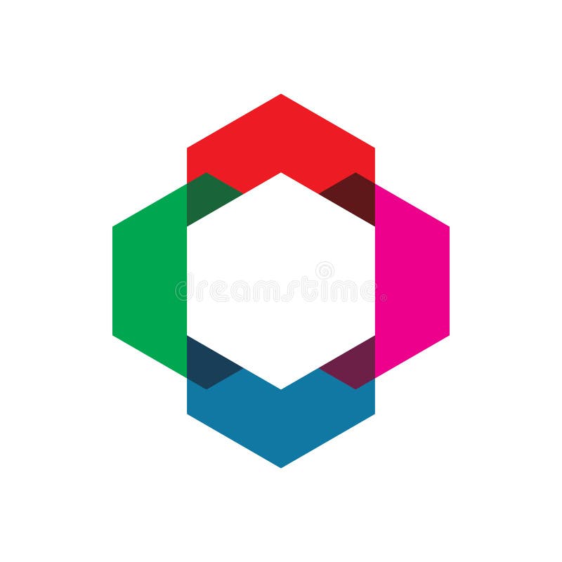 Full Color Hexagon Group Logo Design Stock Illustration - Illustration ...