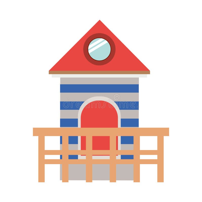 Full Color with Lifeguard Stand Tower Stock Vector - Illustration of ...