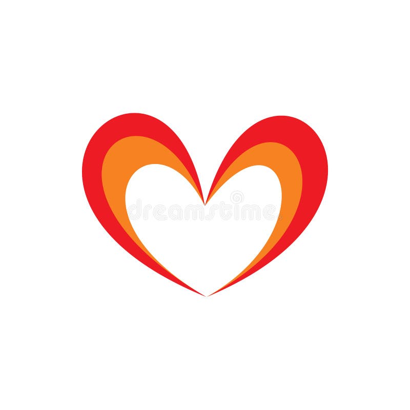 Full Color Love Heart Logo Design Stock Illustration - Illustration of ...