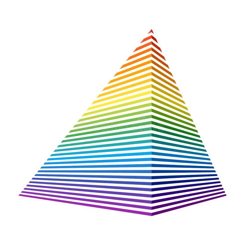 Full Color Spectrum Stripes that Makes a Pyramid in Perspective View ...