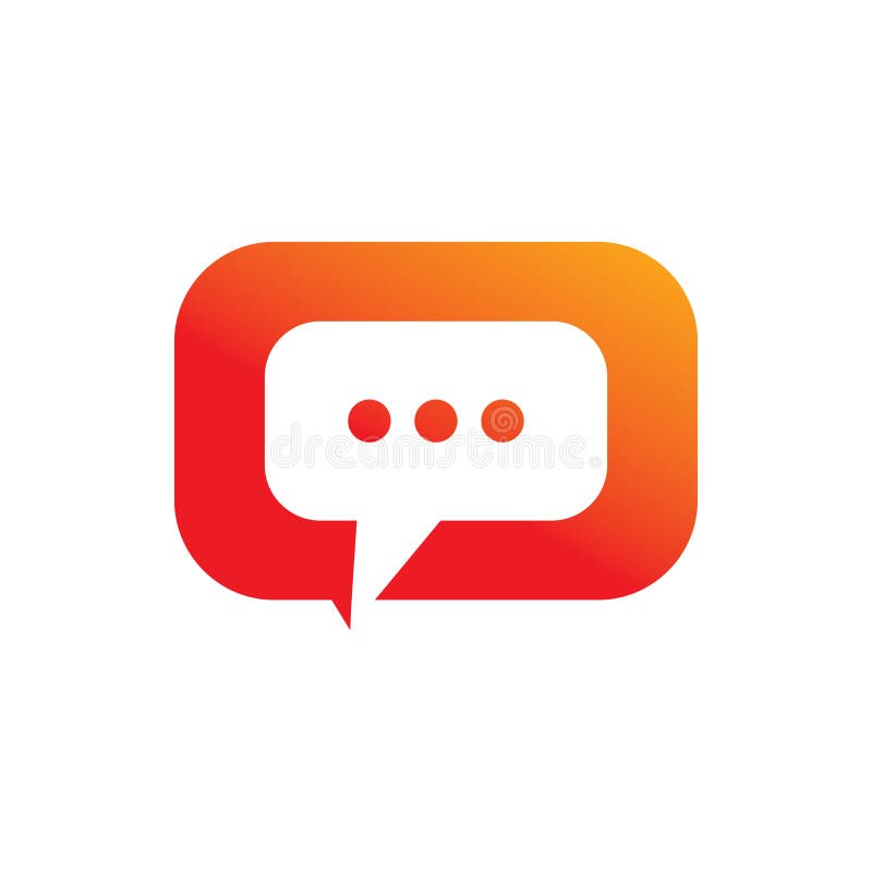 Full Color Square Rounded Chat Logo Design Stock Illustration ...