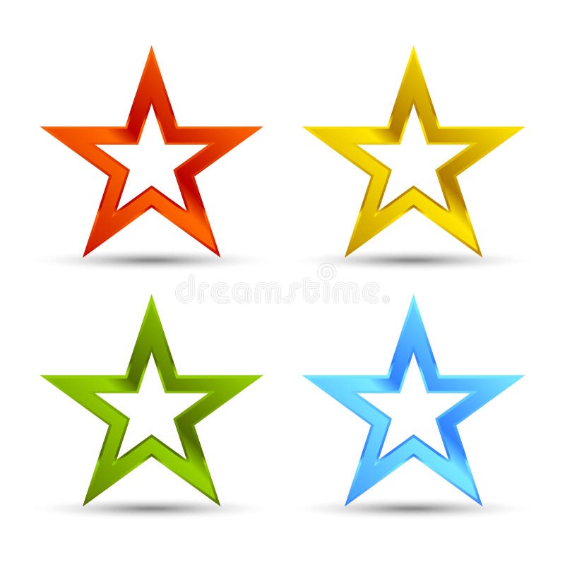 Full color star icons stock vector. Illustration of insignia - 73397357