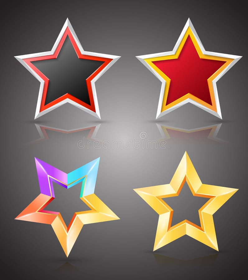 Full color star set. stock vector. Illustration of full - 69656584