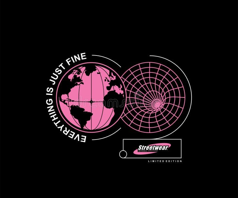 Aesthetic Illustration Of Streetwear T Shirt Design Vector Graphic