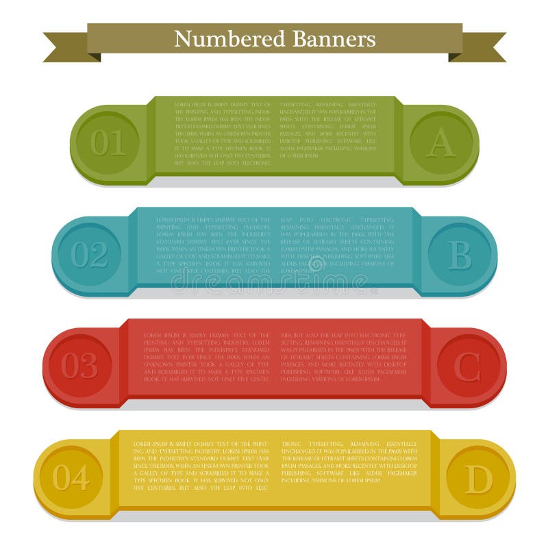 Full Colors Numbered Banners. Stock Vector - Illustration of choice ...