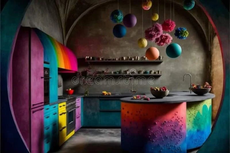 Full Colour Interior Concept Stock Illustration - Illustration of ...