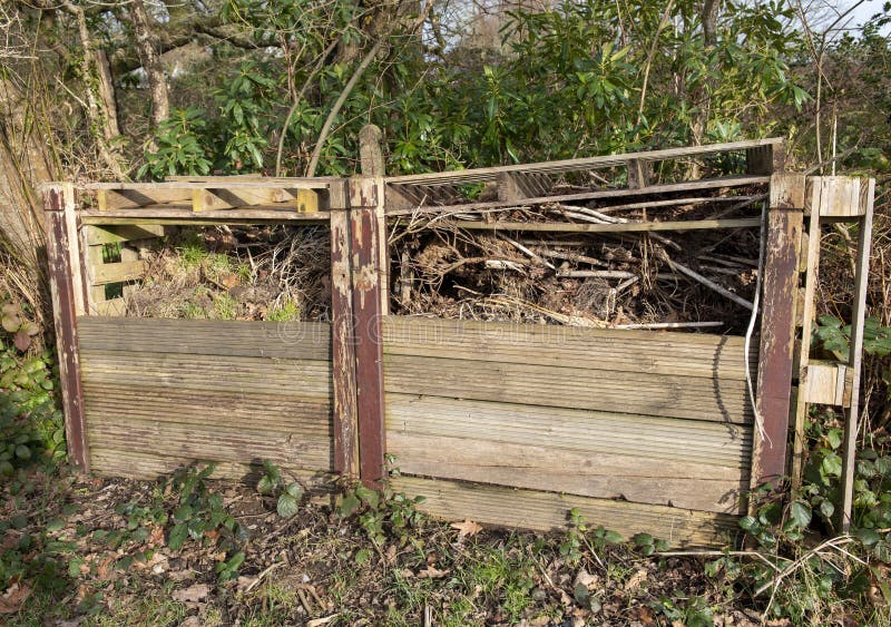 Full Compost Heap in a Wooden Storage Container Stock Image - Image of ...
