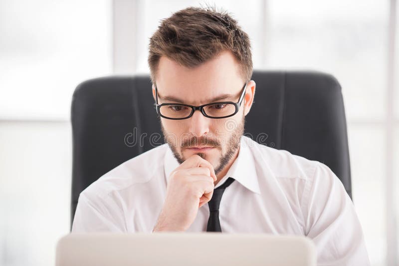 Full Concentration at Work. Stock Photo - Image of pensive, expression ...