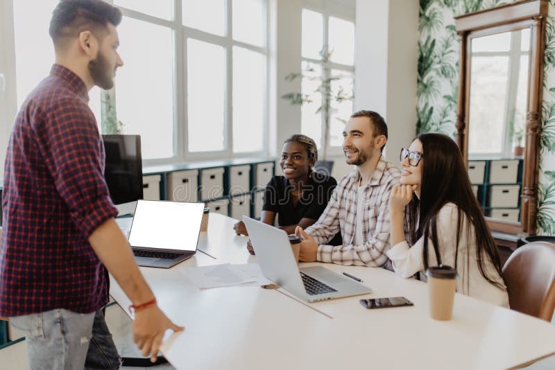 Full Concentration at Work. Corporate Team Working Colleagues Working ...