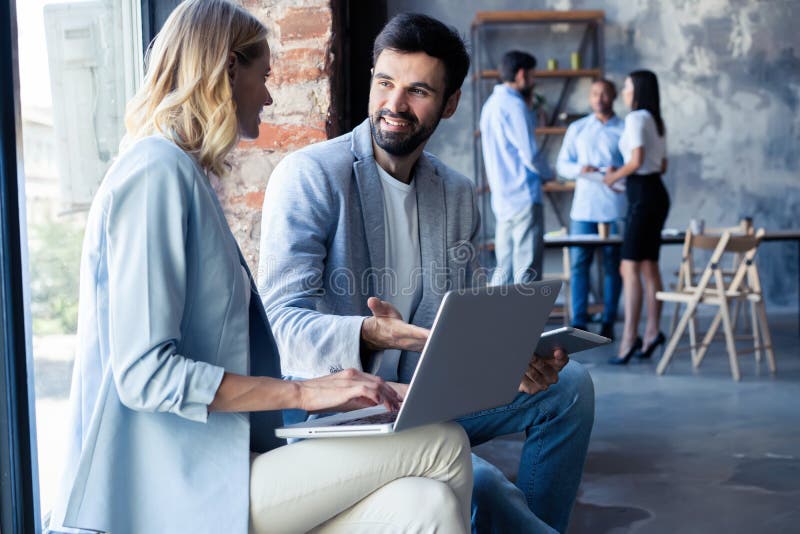 Full Concentration at Work. Corporate Team Working Colleagues Working ...