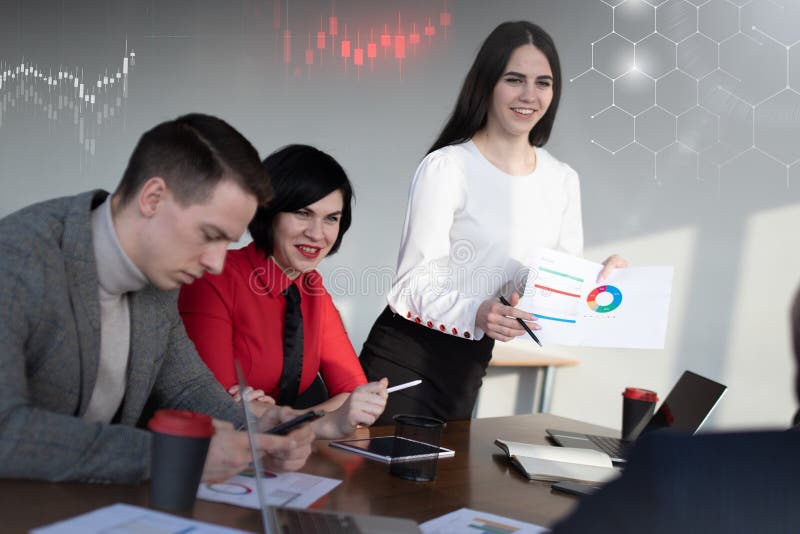 Full Concentration at Work. Group of Young Business People Working and ...