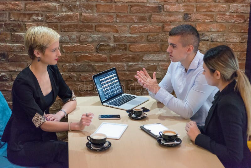 Full Concentration at Work. Group of Young Business People Working and ...