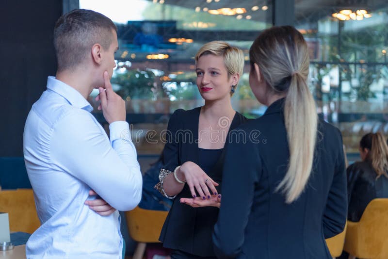 Full Concentration at Work. Group of Young Business People Working and ...