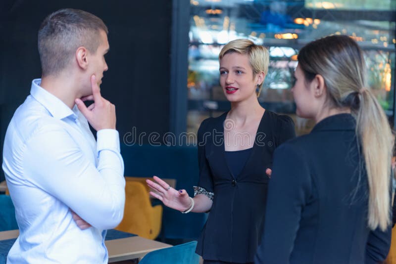 Full Concentration at Work. Group of Young Business People Working and ...