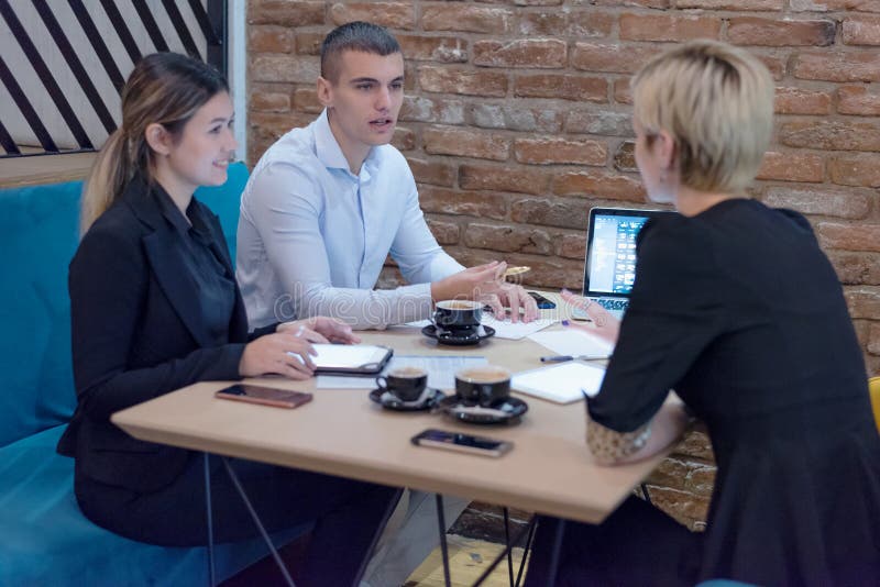 Full Concentration at Work. Group of Young Business People Working and ...