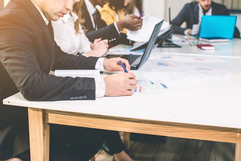 Full Concentration at Work. Group of Young Business People Working and ...