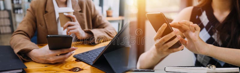 Full Concentration at Work. Group of Young Business People Working and ...