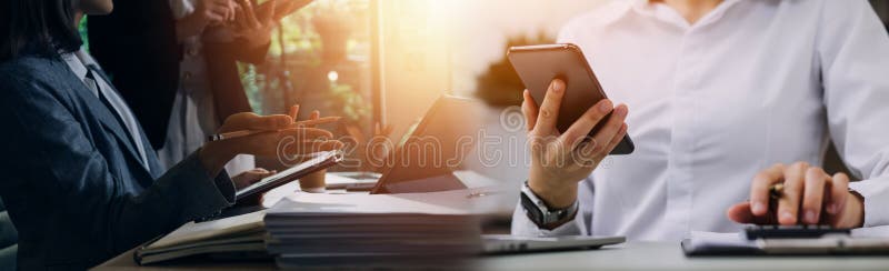 Full Concentration at Work. Group of Young Business People Working and ...