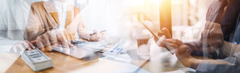 Full Concentration at Work. Group of Young Business People Working and ...