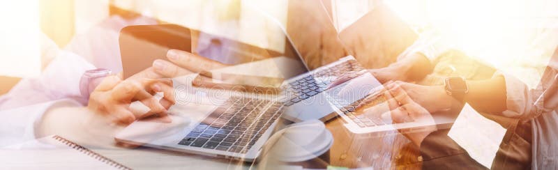 Full Concentration at Work. Group of Young Business People Working and ...