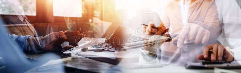 Full Concentration at Work. Group of Young Business People Working and ...