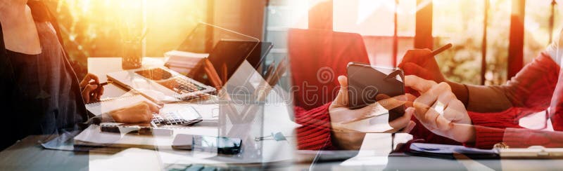 Full Concentration at Work. Group of Young Business People Working and ...