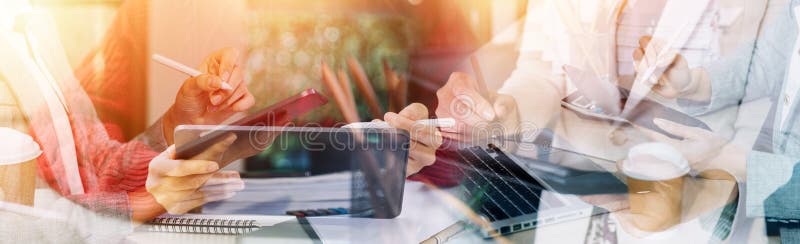 Full Concentration at Work. Group of Young Business People Working and ...