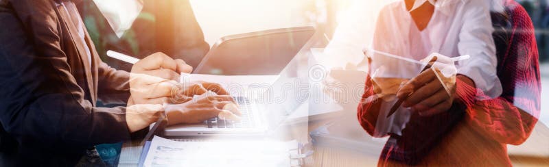Full Concentration at Work. Group of Young Business People Working and ...