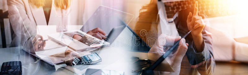 Full Concentration at Work. Group of Young Business People Working and ...