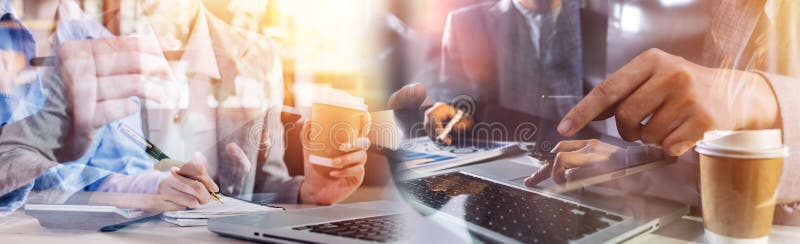 Full Concentration at Work. Group of Young Business People Working and ...