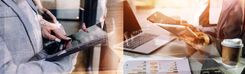 Full Concentration at Work. Group of Young Business People Working and ...