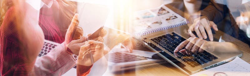 Full Concentration at Work. Group of Young Business People Working and ...