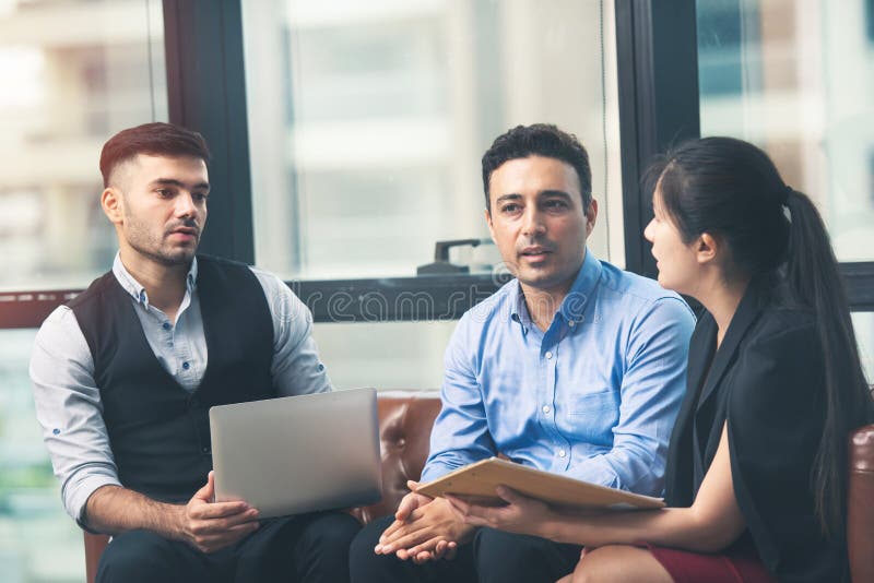 Full Concentration at Work. Group of Young Business People Working ...