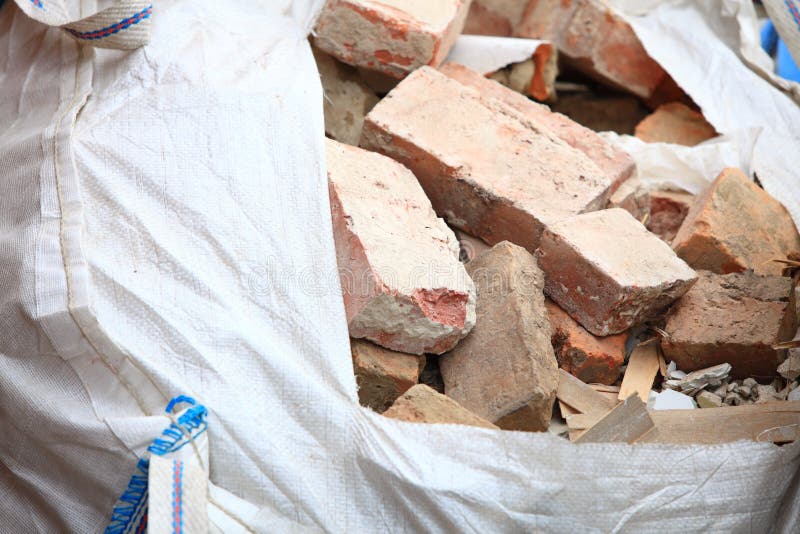 Full Construction Waste Debris Bags Stock Image - Image of sweepings ...