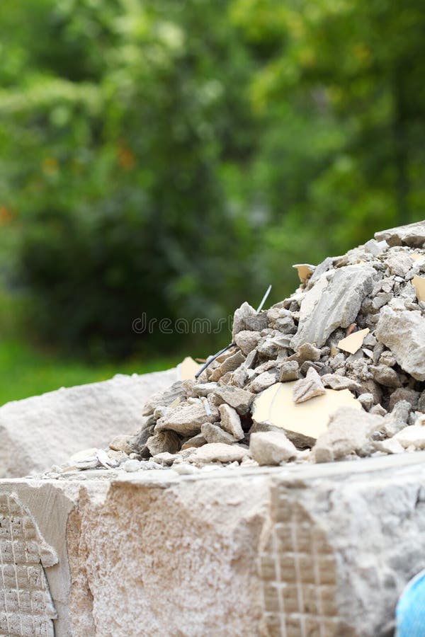 Full Construction Waste Debris Rubble Bags Stock Photo - Image of ...