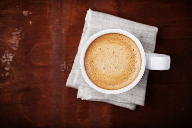 Full Cup of Fresh Coffee on Rustic Wooden Table Stock Image - Image of ...
