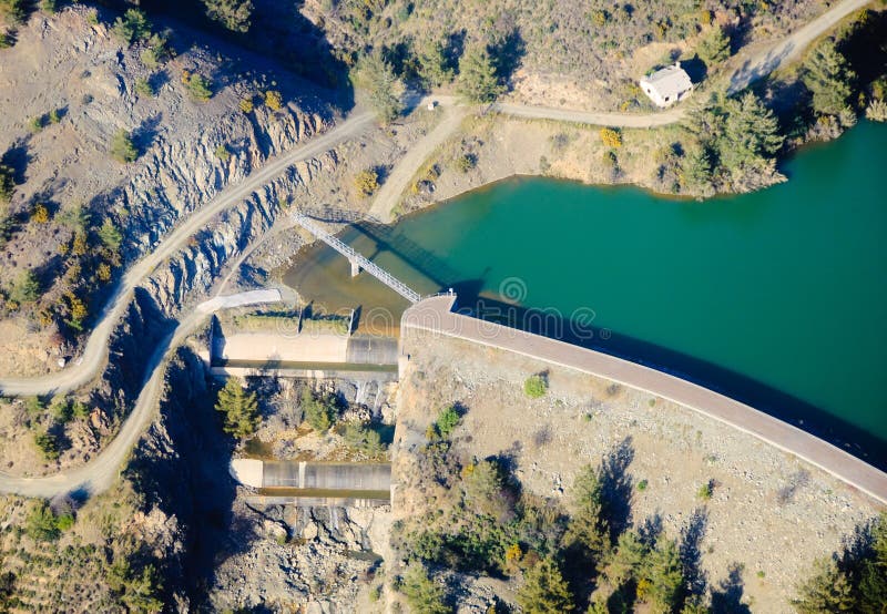 Full dam in Cyprus stock image. Image of aerial, aero - 22315209