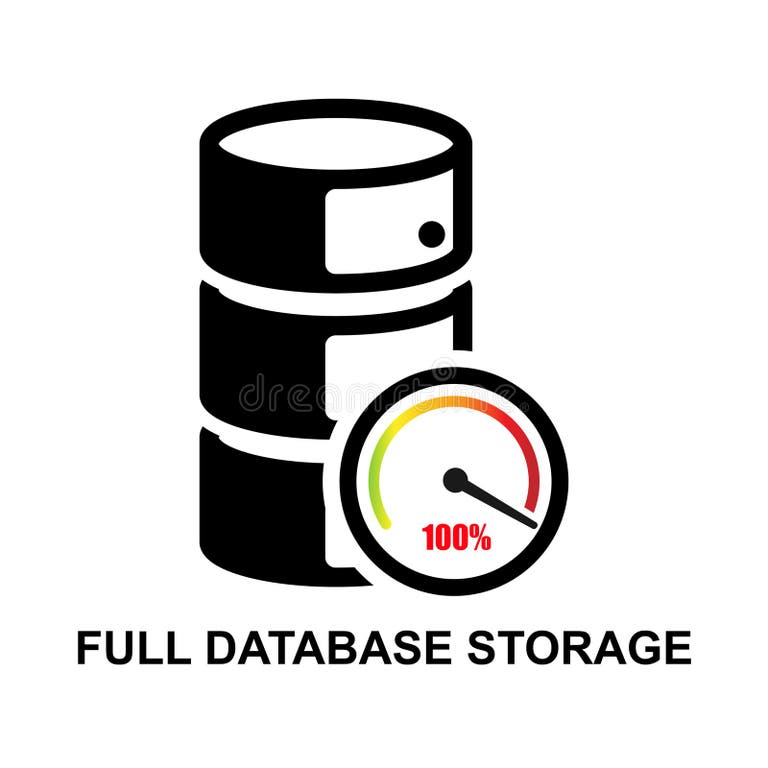 Full Database Storage Icon Isolated on Background Stock Vector ...