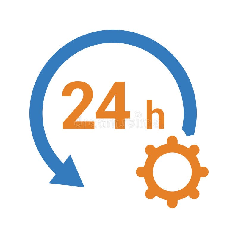 Full Day Service icon stock illustration. Illustration of sign - 327467873