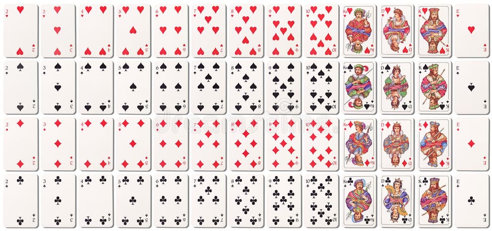 Full Deck of Cards with Shadows Stock Illustration - Illustration of ...