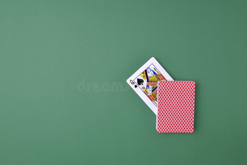 Full Deck of Playing Cards on Green Background. Cards of Queen of ...