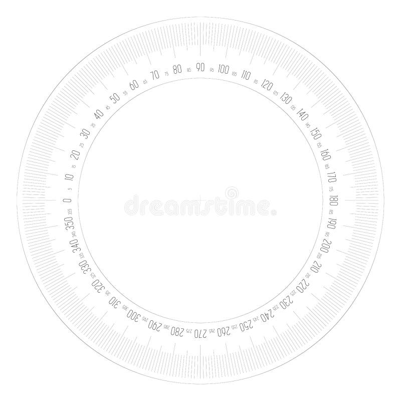 Full 360 Degrees Protractor Measuring Instrument Stock Vector ...