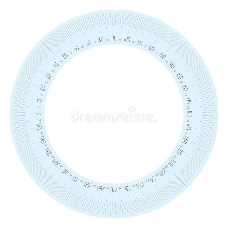 Full 360 Degrees Protractor Measuring Instrument Stock Vector ...